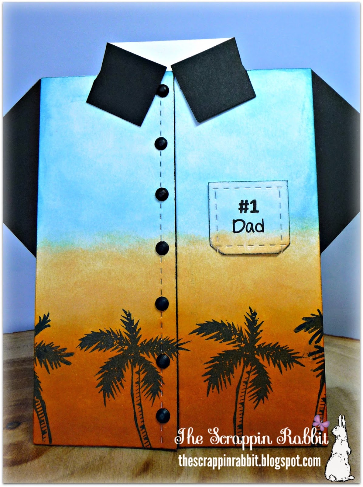 The Scrappin Rabbit: Hawaiian Shirt Shaped Card