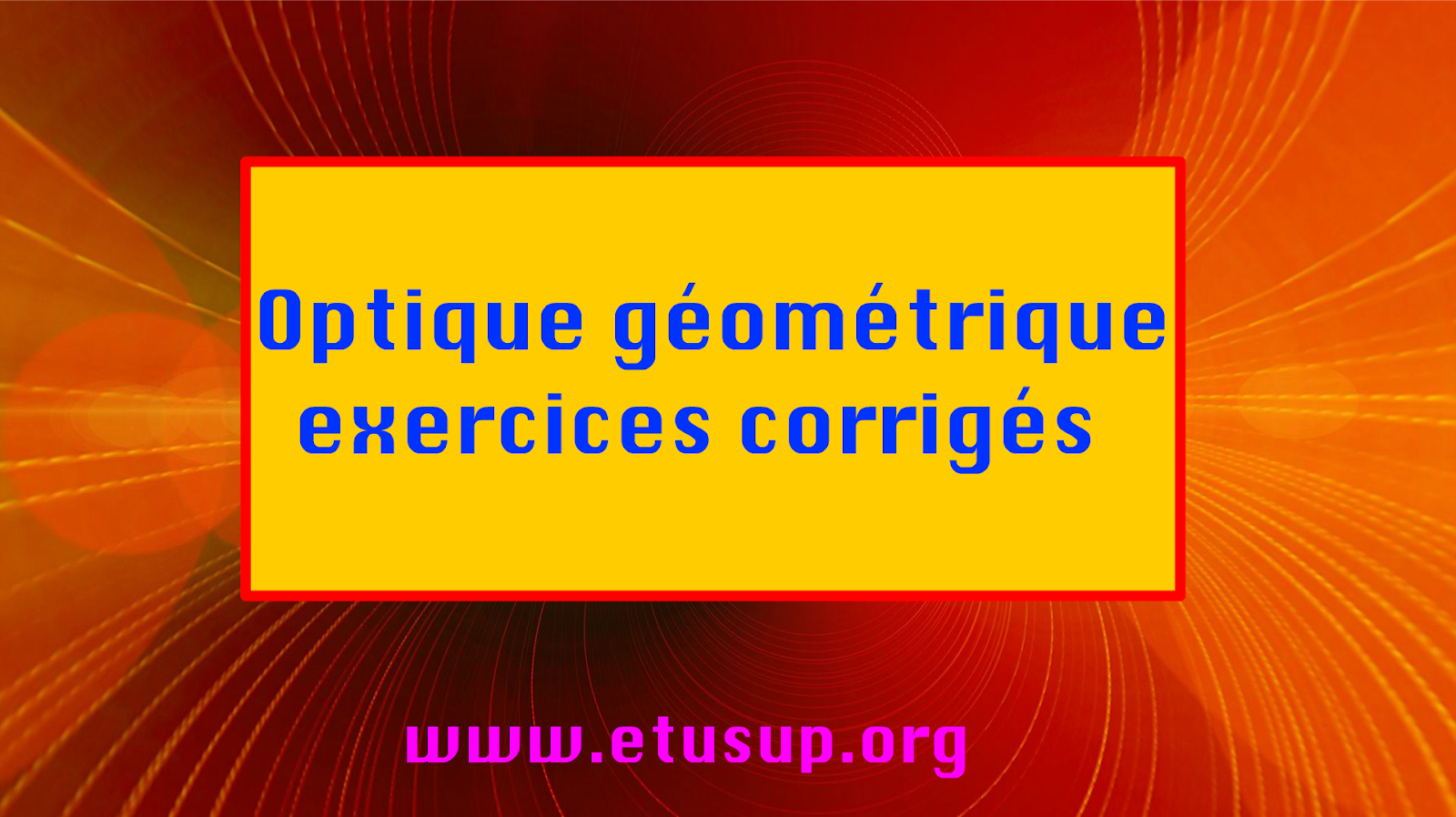 optique géométrique exercices corrigés pdf