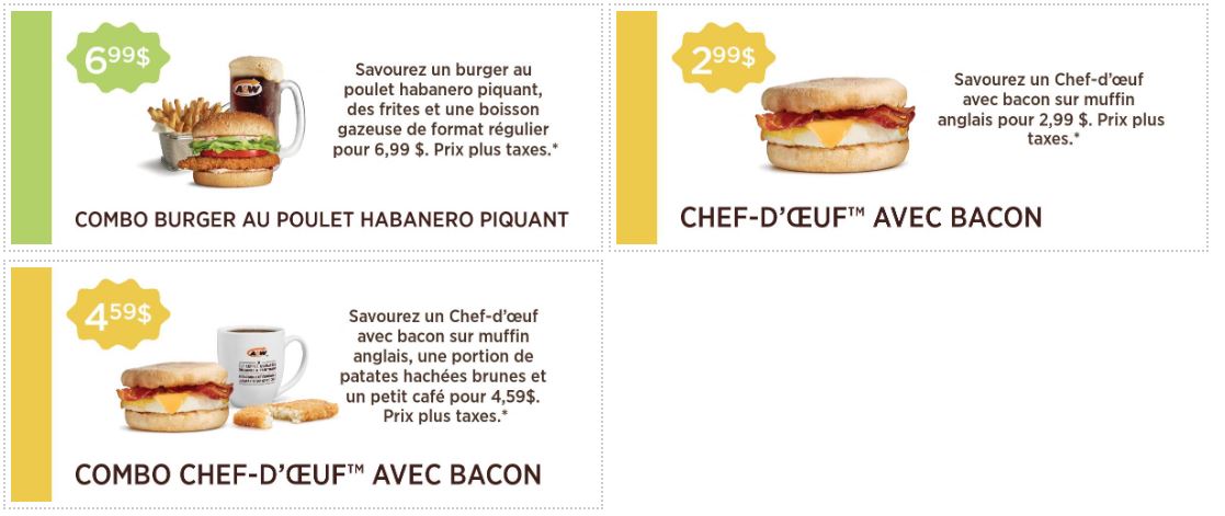 Nouveaux coupons rabais A&W Canada | Coupons au Québec
