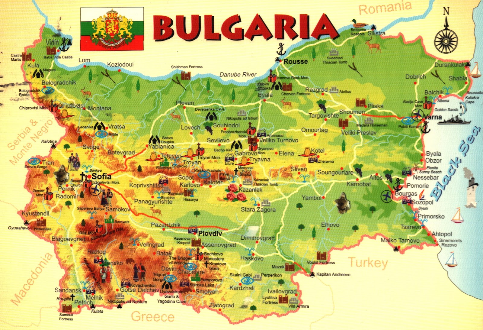 Postcards of the World: Maps of the world: Bulgaria
