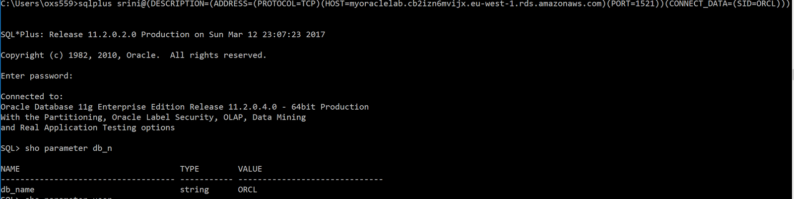 Step Into Oracle DBA ( SID ): Connecting Amazon RDS from onpremis gives ...