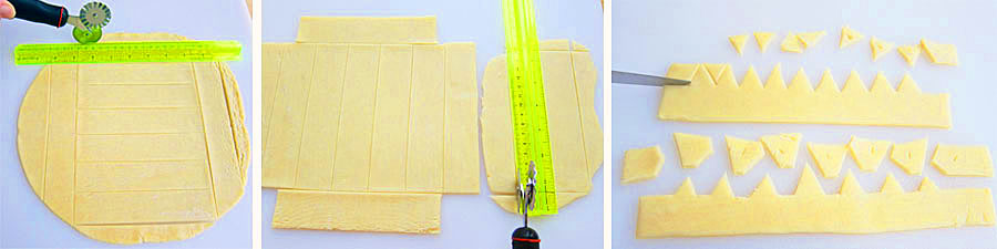 Pastry Crowns filled with Cheesecake Mousse and Glazed Banana Bits