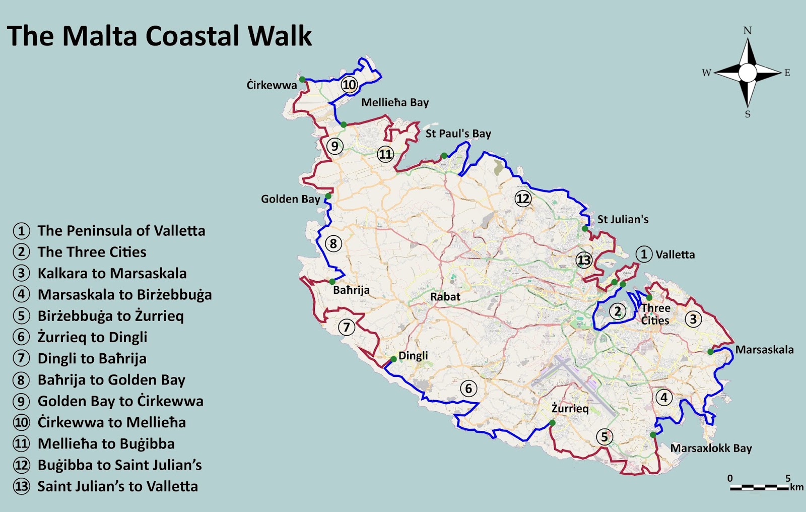 Chase The Rainbow: Marmite Malta. Hiking the coast of a country.