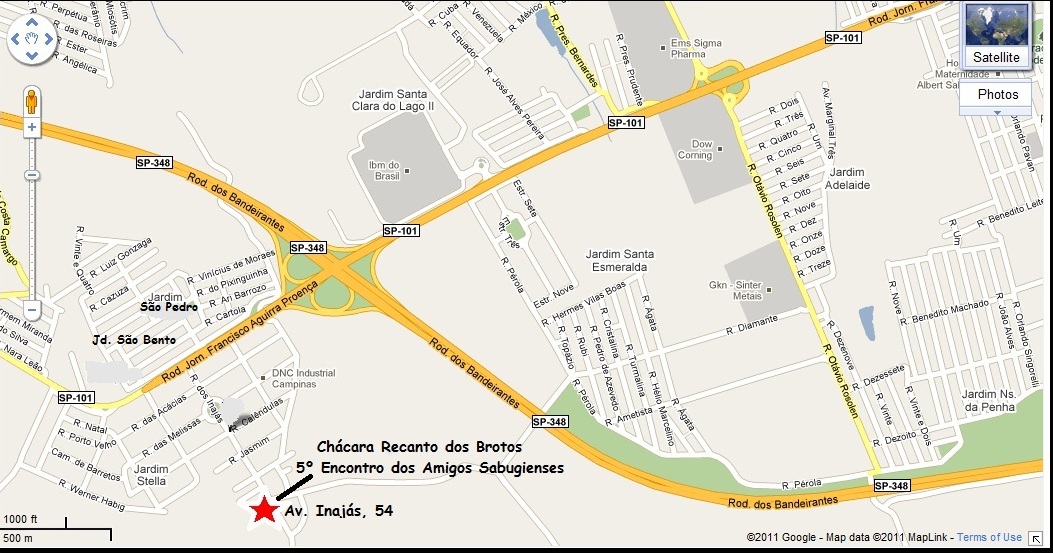 São João Do Sabugirn X Hortolândiasp Mapa De Acesso A Chácara Recanto Dos Brotos