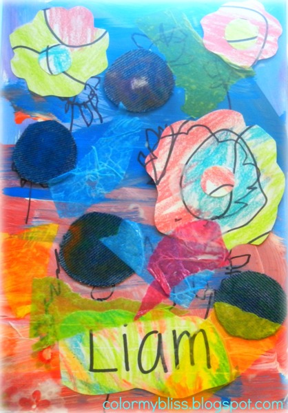 Color My Bliss: Preschool Art: Mixed Media Collage Repurpose/Reuse Boxes