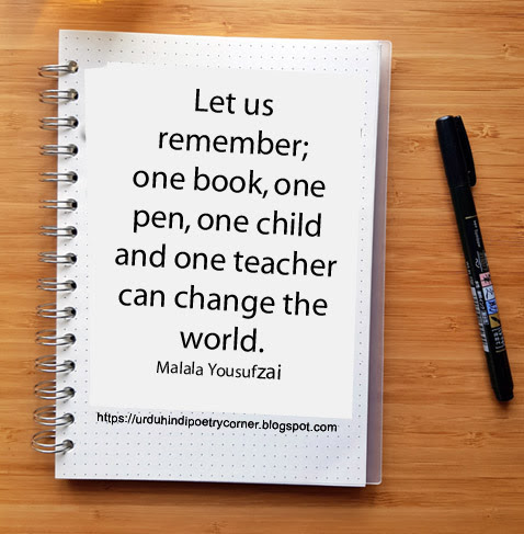 Let us Remember one pen one book one child one teacher can change the ...