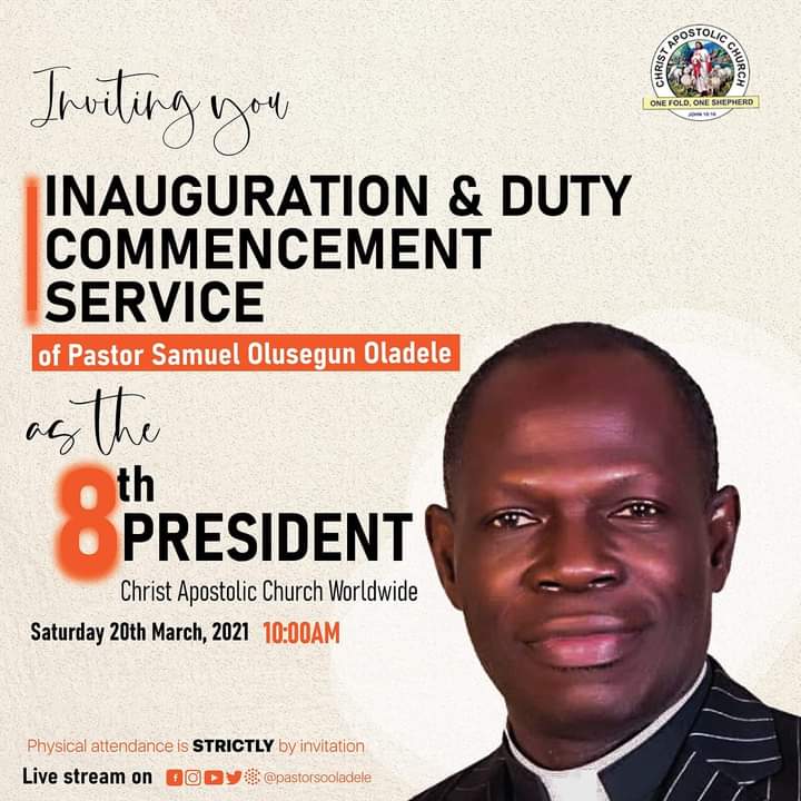 Inauguration and Duty Commencement Service of Pastor Oladele holds today