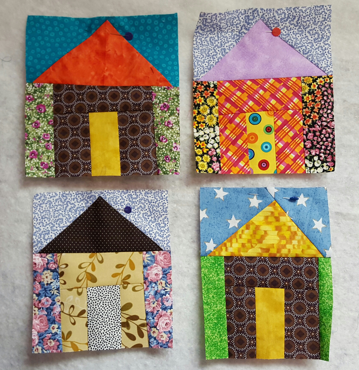 Patchwork Breeze: Wonky Houses and Trees from Scraps