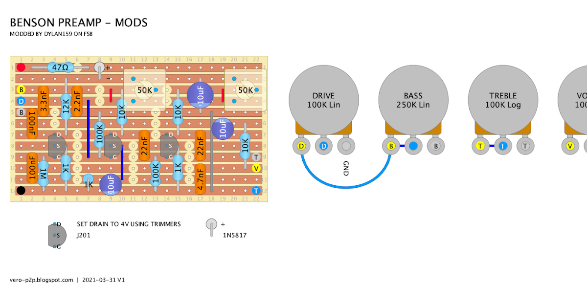 Guitar Effects - Vero - Point to Point - Tag Board Layouts: BENSON ...