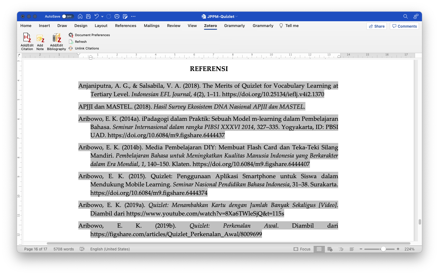 Instalasi Zotero dan Plugin Microsoft Office Word