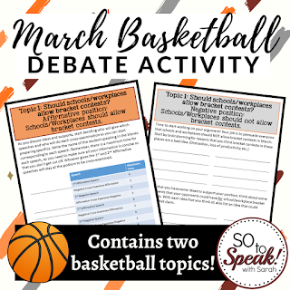 March Basketball Activities | So to Speak! with Sarah