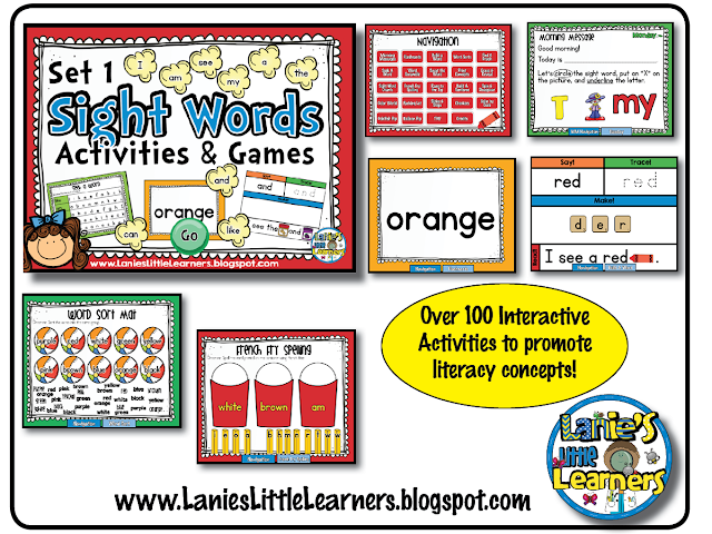 Lanie's Little Learners: Set 1 Kindergarten Sight Word Activities ...