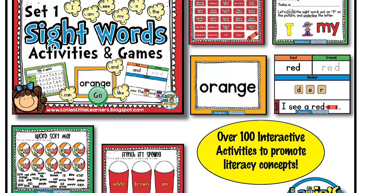 Lanie's Little Learners: Set 1 Kindergarten Sight Word Activities ...