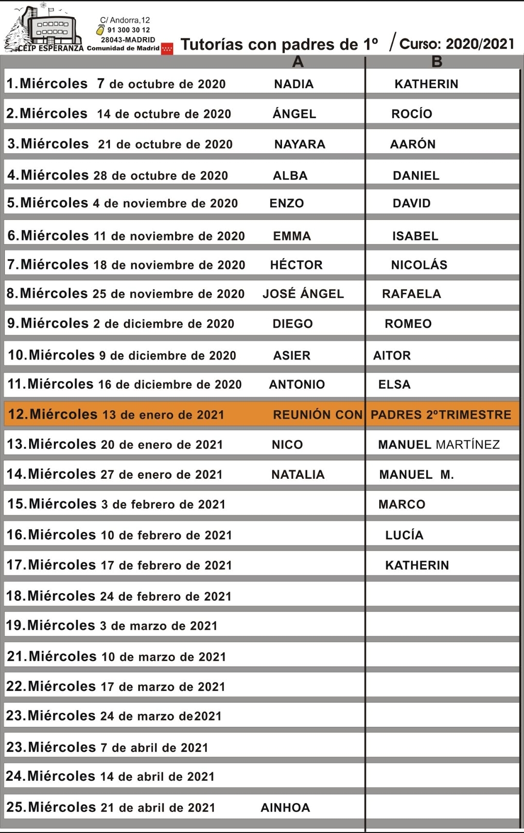 1st Graders!! (Teacher Gema): Solicitud tutorías