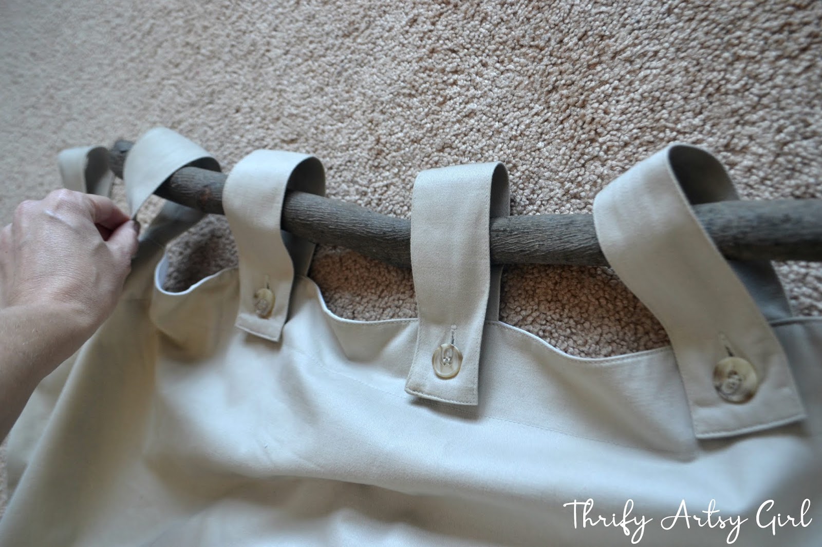 Thrifty Artsy Girl: Easy (and Free!) Rustic Tree Branch Curtain Rod for ...