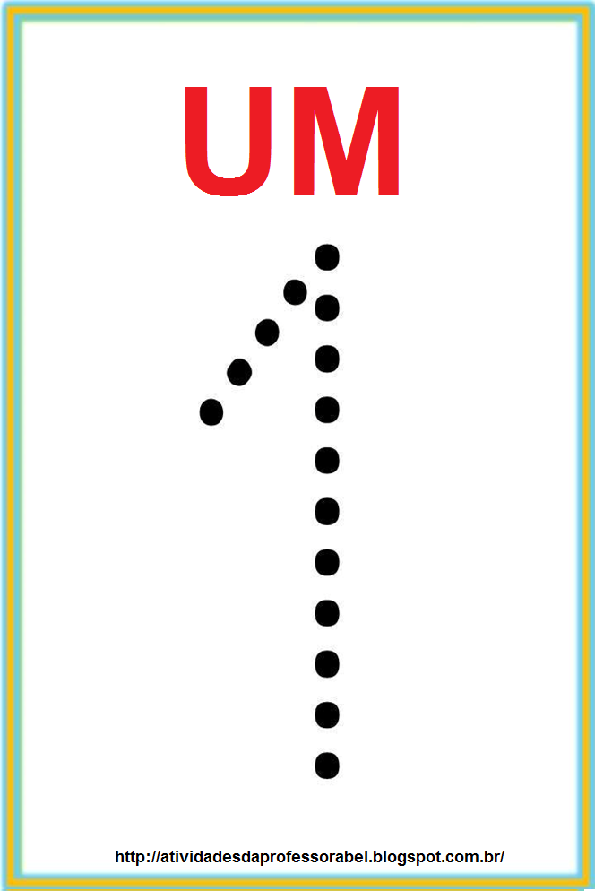 Professora Bel: Cartelas com números pontilhados para baixar