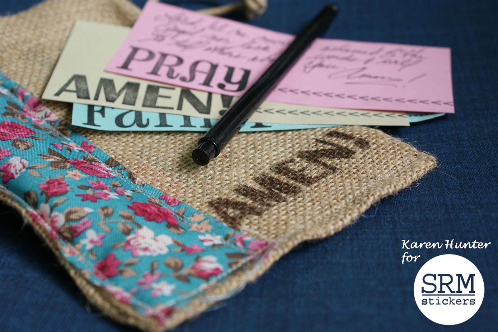 KarenScraps: Burlap Prayer Pouch