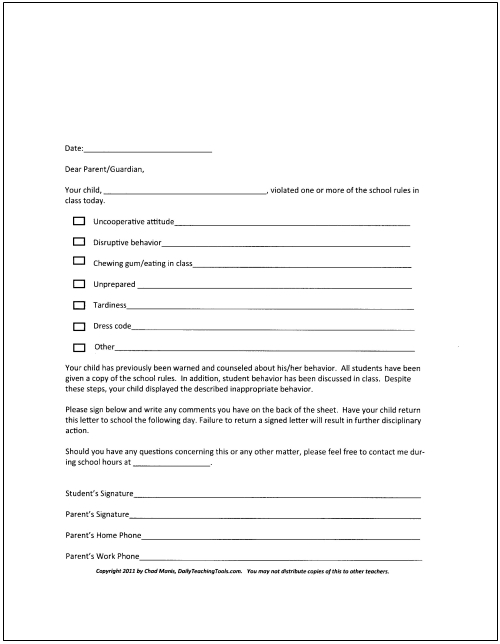 Behavior Letter To Parents From Teacher Template Resume Letter behavior-letter-to-parents-from-teacher-template-resume-letter
