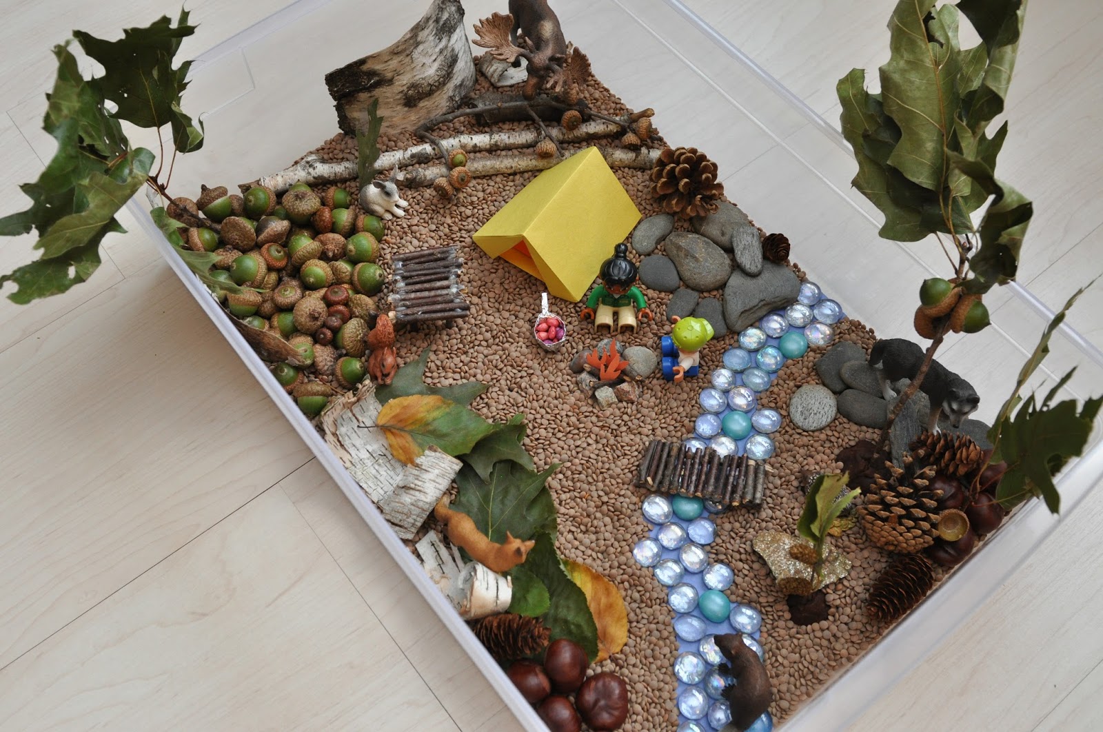 Creative Projects for Kids: Lego Men Are Going Camping Sensory Bin
