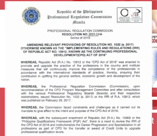 CPD Law New Implementing Rules and Guidelines Released, Effective March ...