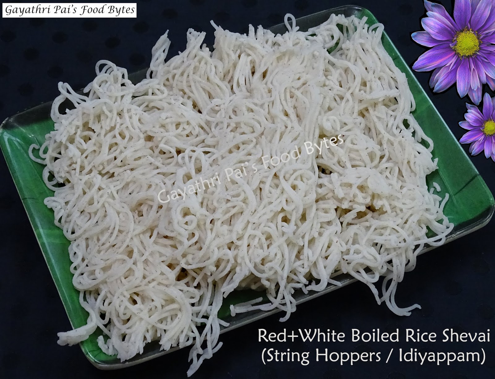 Gayathri Pai's Food Bytes: Red+White Ukdo Tandle Shevai (Boiled Rice ...