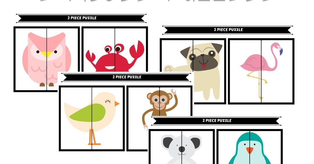 petit worlds: Printable 2-Piece Animal Puzzles