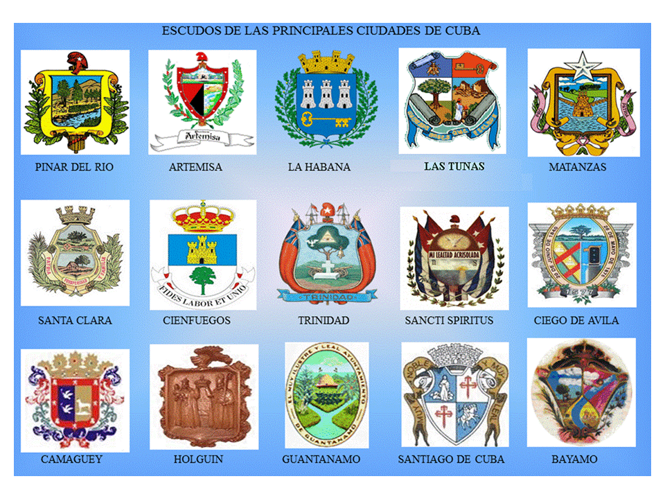 LA PALMA REAL: MAS DE 140 ESCUDOS CUBANOS: PRINCIPALES CIUDADES DE CUBA