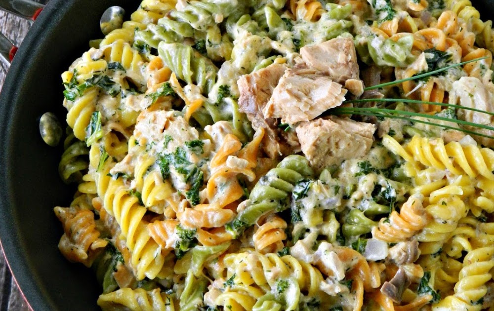 Healthy Salmon Stroganoff Pasta