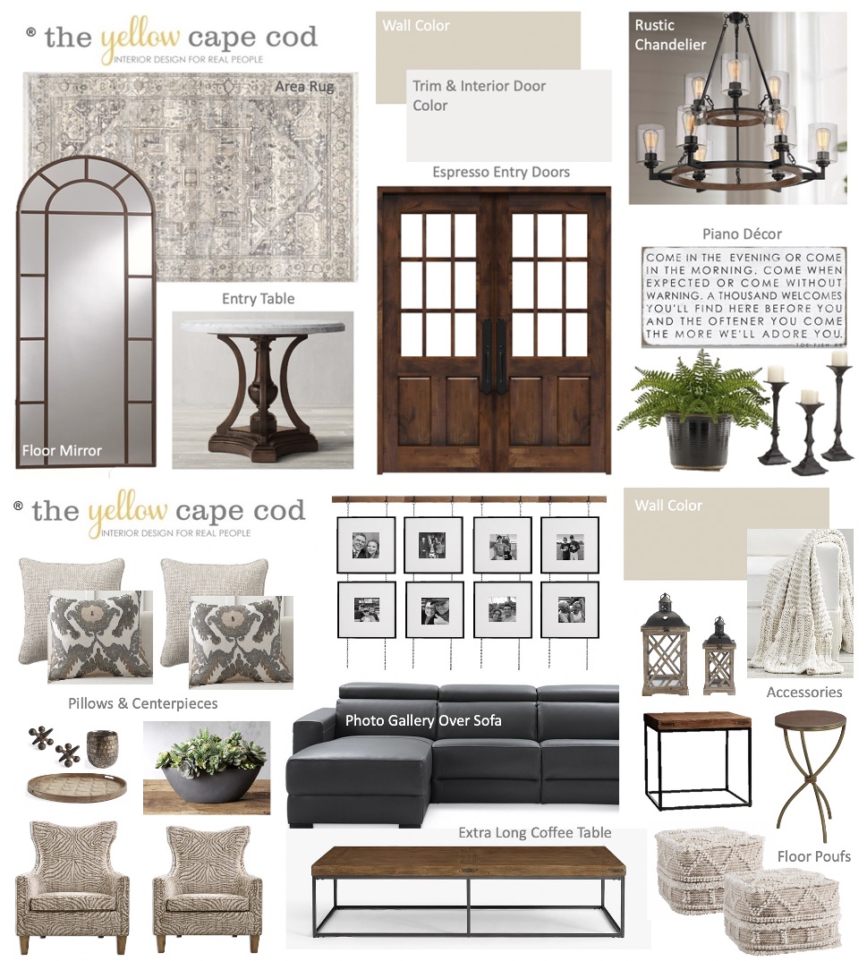 The Yellow Cape Cod: Traditional Style Two Room Design Plan - Foyer and ...