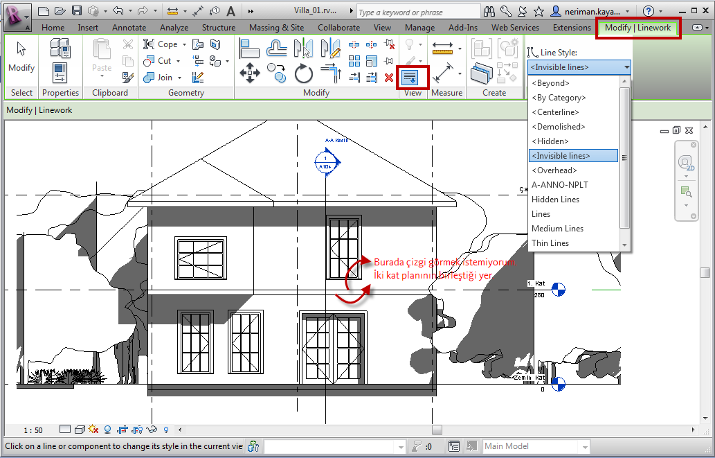 REVIT NOTLARIM: Linework & Line Style Kullanımı