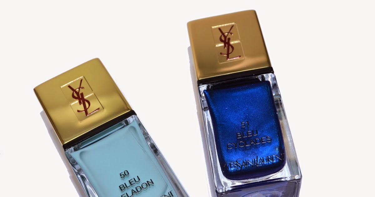 Yves Saint Laurent La Laque Couture #50 Bleu Celadon, #51 Bleu Cyclades ...