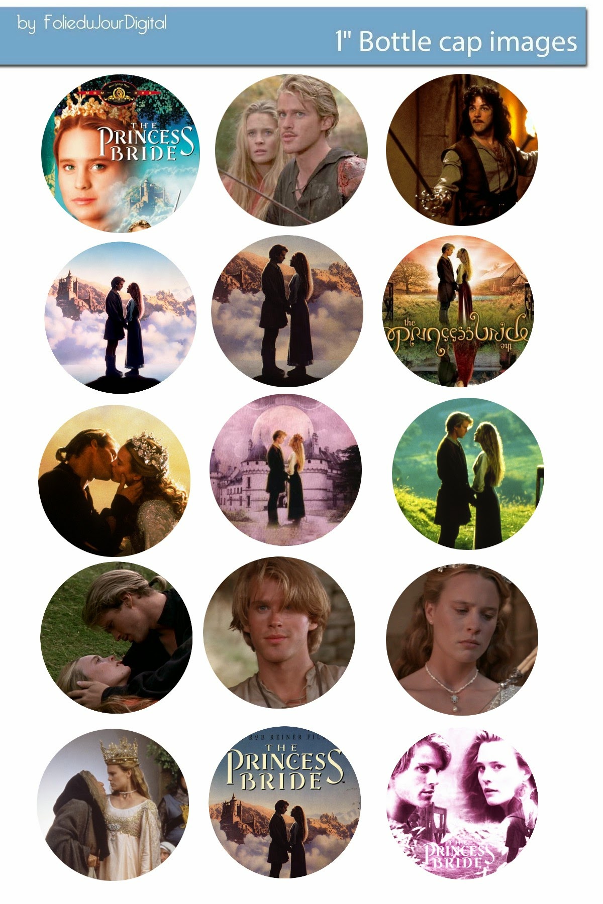 Free Bottle Cap Images: Princess bride free digital bottle cap images 1"