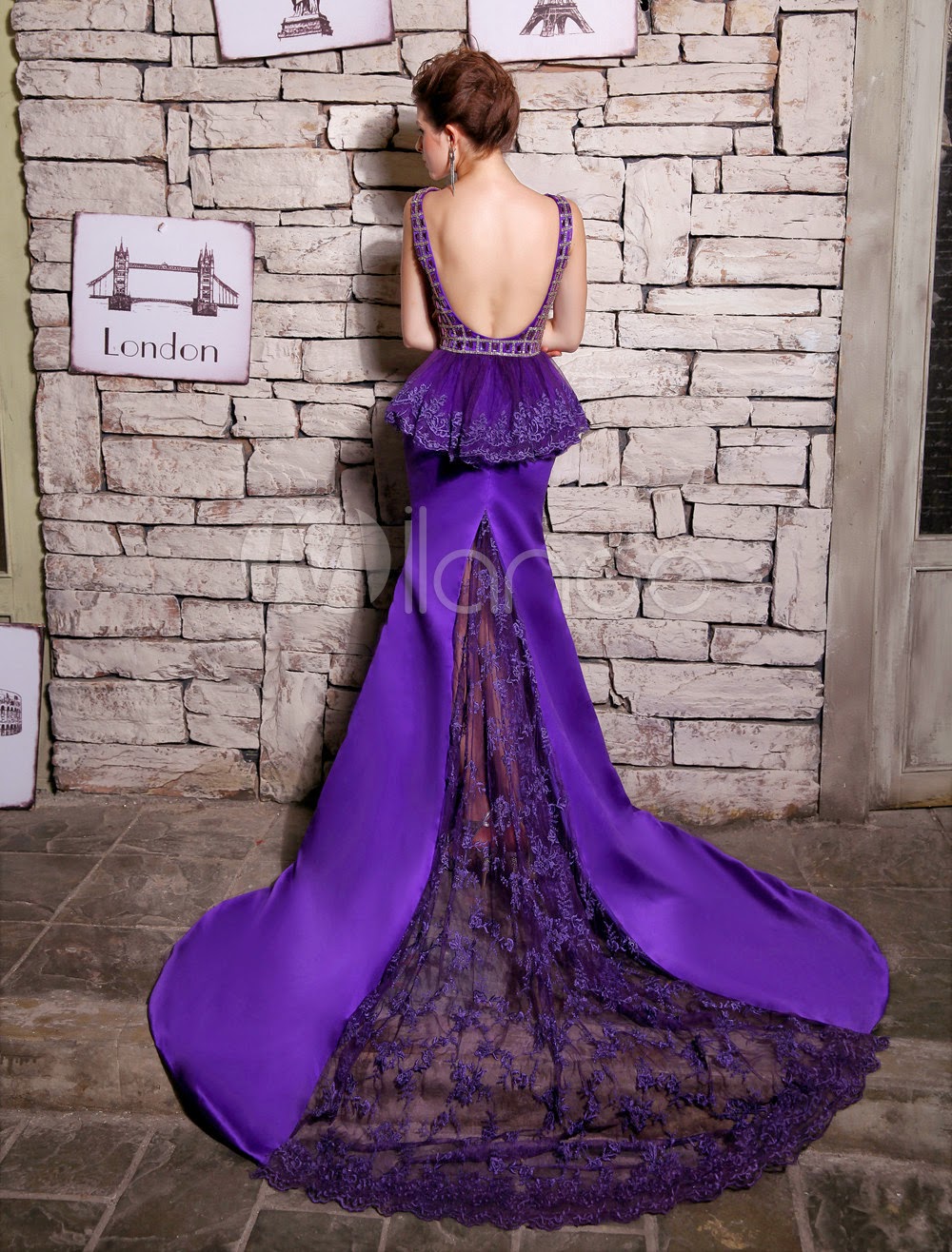 CaterinaFashionStyle: Robe merveilleuse de soirée violet foncée sirène ...