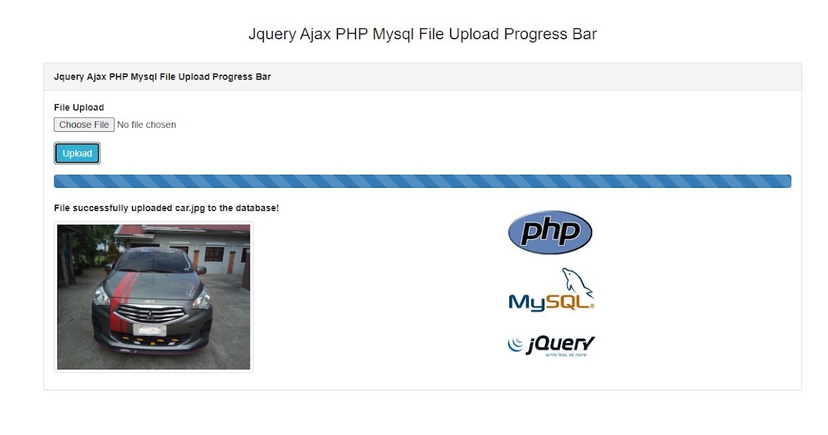 Jquery Ajax PHP Mysql File Upload Progress Bar | Tutorial101