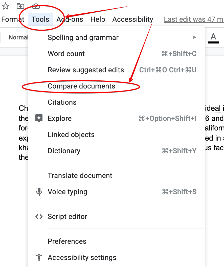 Here is How to Use Google Docs Compare Documents - Educators Technology