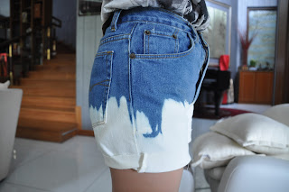 Loved Material: DIY Bleached High Waisted Denim Shorts
