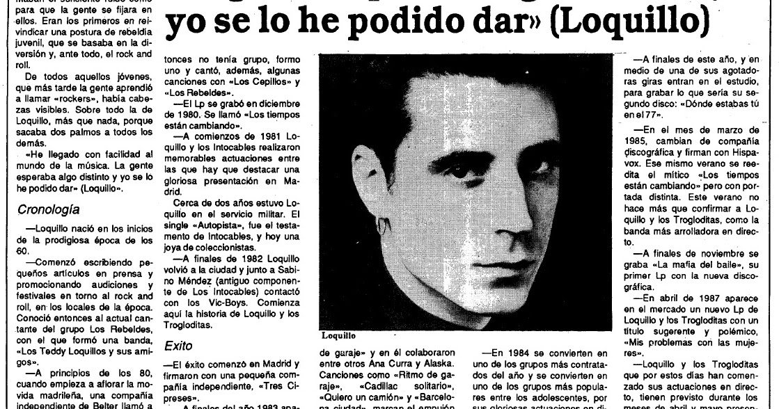 Espacio de lo Posible: Entrevista a Loquillo (La Voz 1987).