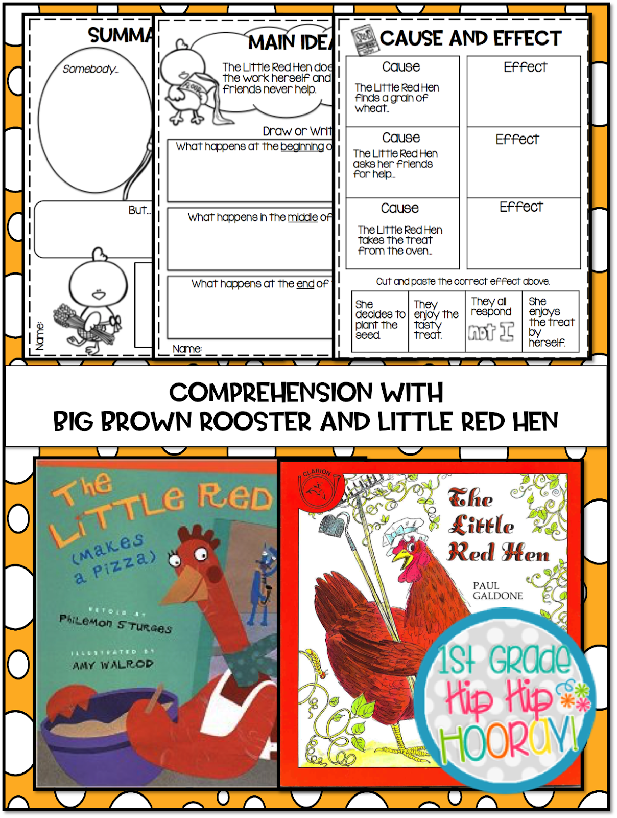 1st Grade Hip Hip Hooray!: The Little Red Hen and The Big Brown Rooster ...