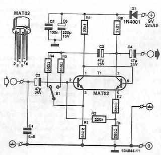 Microphone Amplifier using MAT02 | circuit2017