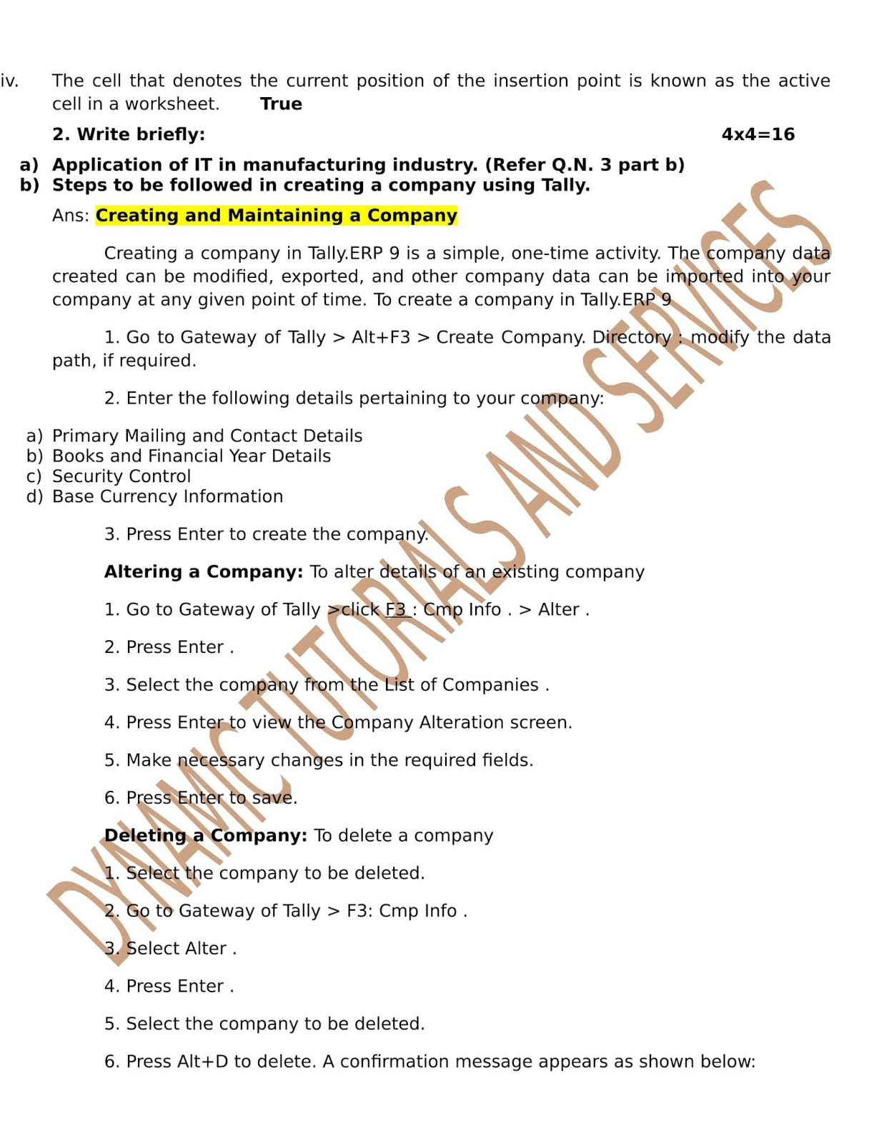 Itab Information Technology And Its Application In Business Solved Question Papers November