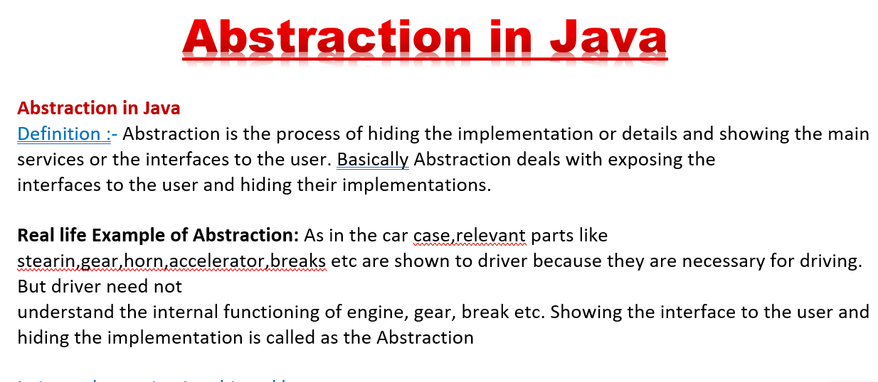 Abstraction In Java
