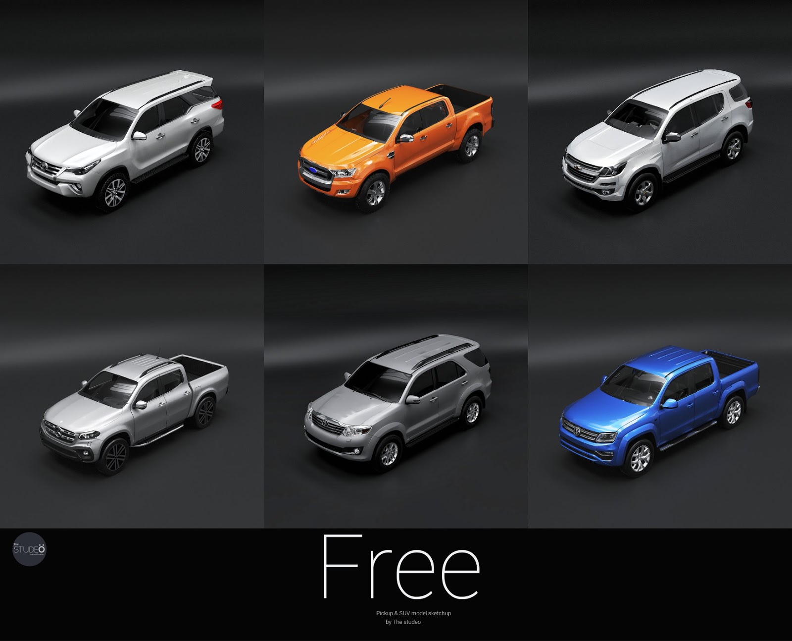 3. Cars Collection Free Sketchup Model