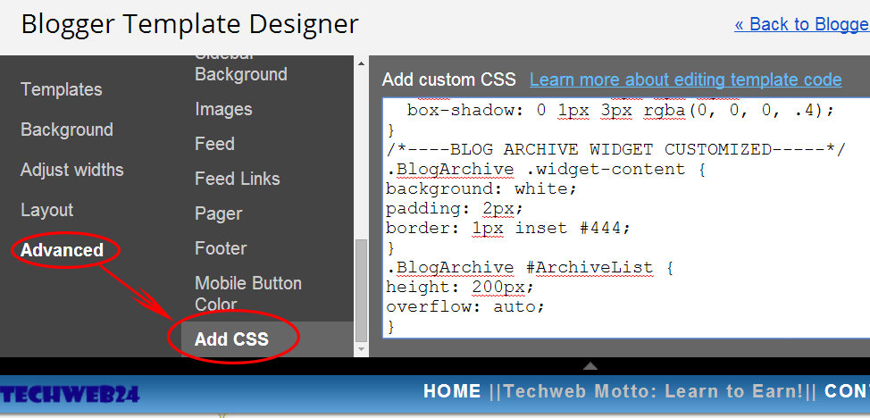 How to Add Scroll Bar in Archive With a Fixed Area in Blogger - TECHWEB24