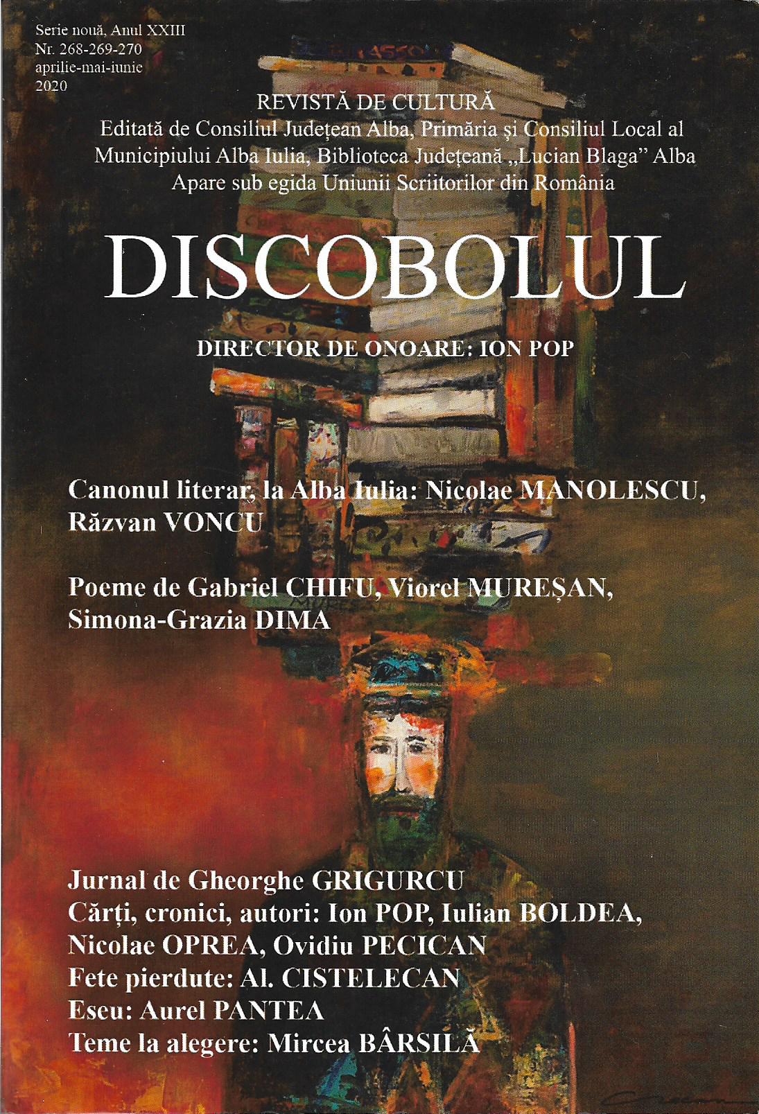 ARHIVE LITERARE: Revista „Discobolul”, nr. 268-269-270 (aprilie - mai ...