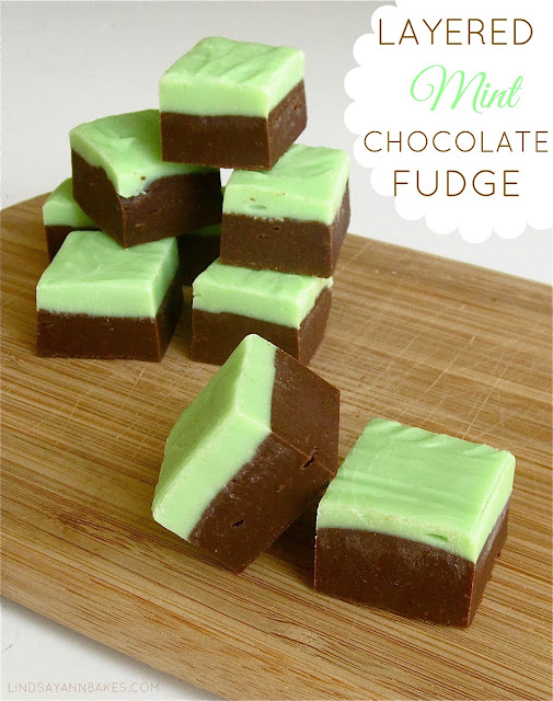 Layered Mint Chocolate Fudge - The Lindsay Ann