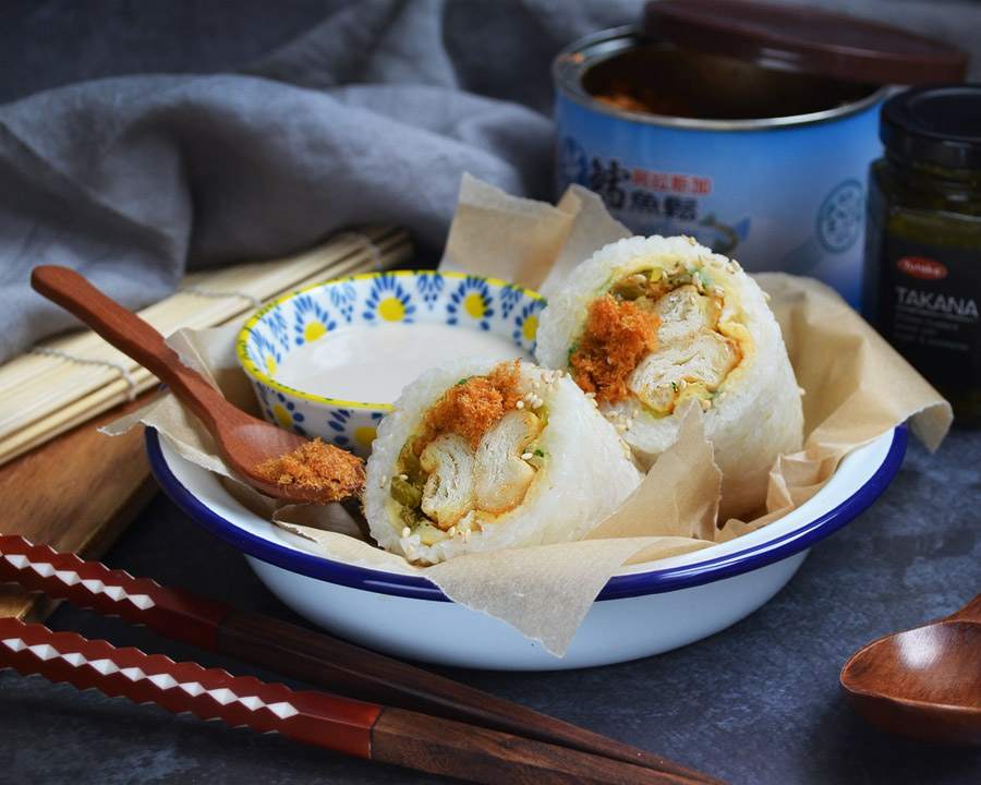 Taiwanese Fan Tuan Rice Roll 台式早餐飯糰