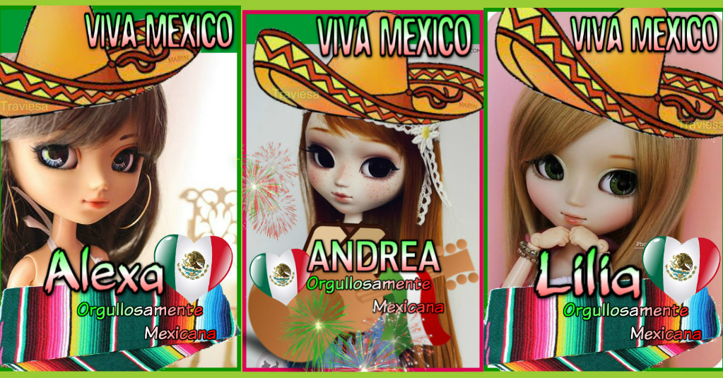 Imagenes, fantasia y color: Más MUÑEQUITAS CON NOMBRES, VIVA MEXICO..