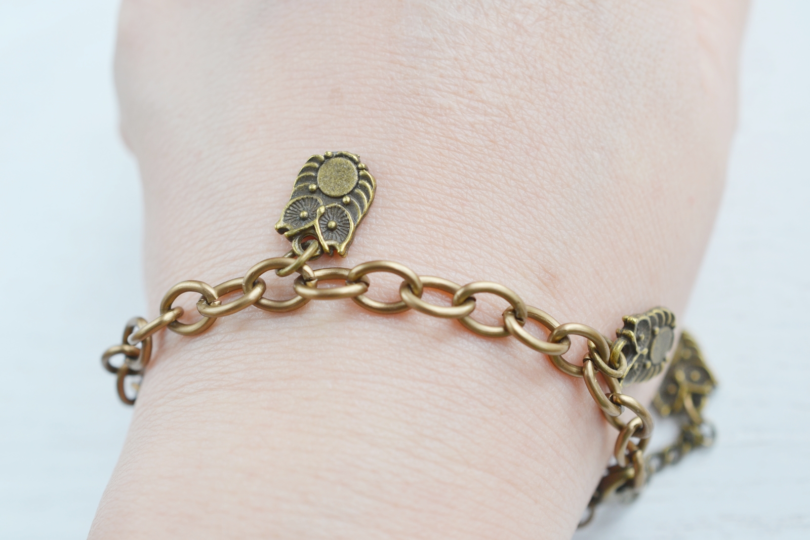 KimFong: Owl Charm Bracelet, Antique Brass Owl Cluster Charm Bracelet