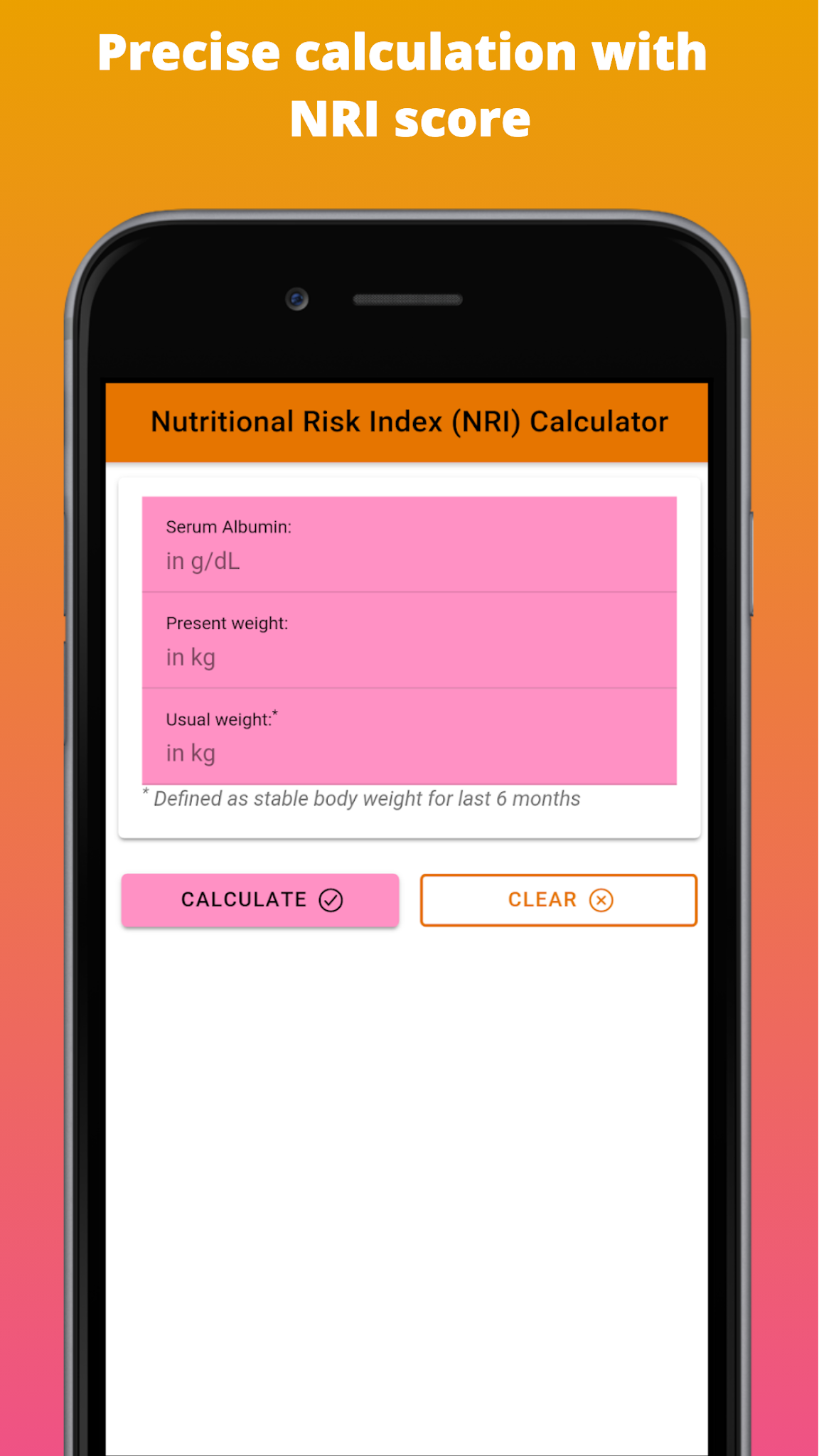 Nutritional Status NRI Calculator: Nutrition Facts ~ iMedical Apps