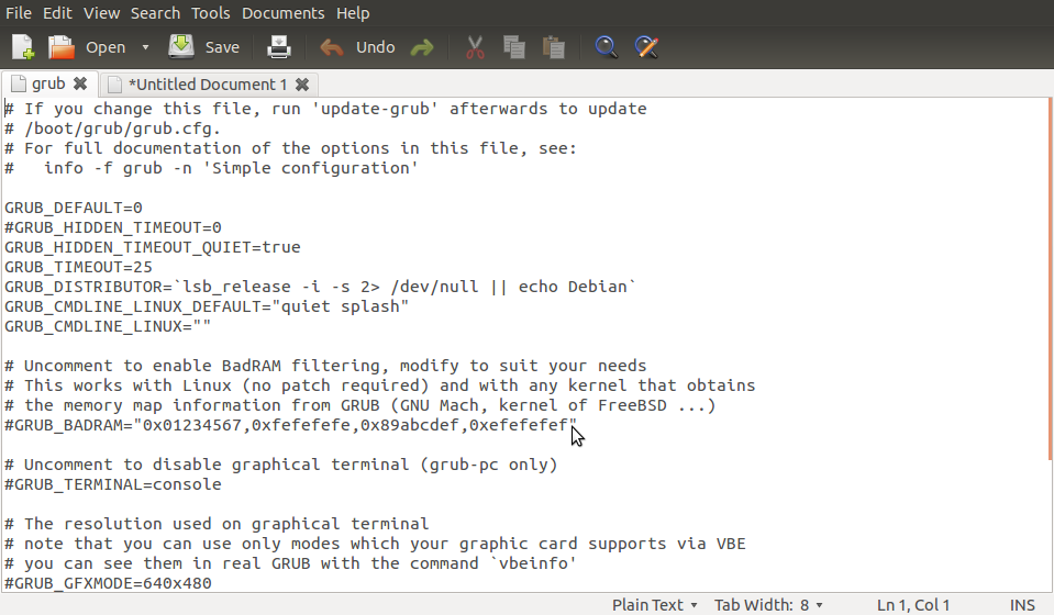 how do i set the grub timeout in ubuntu 12.04